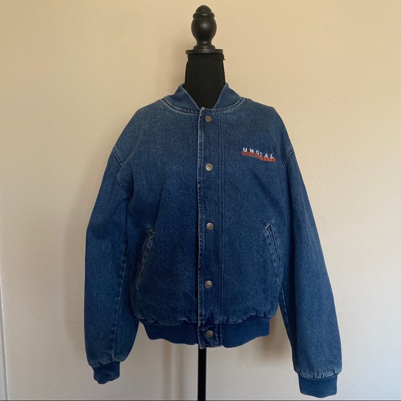 Vintage | Jackets & Coats | Vintage Bomber Y2k Varsity Jeans Jacket ...
